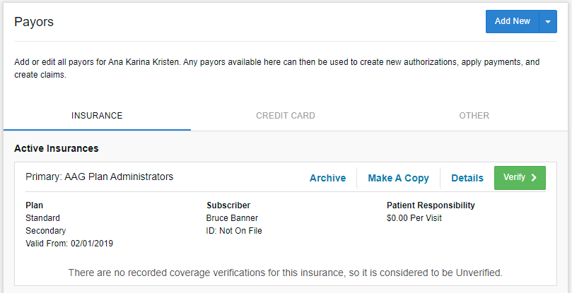 How To: Copy a Clients’ Insurance Payor Information