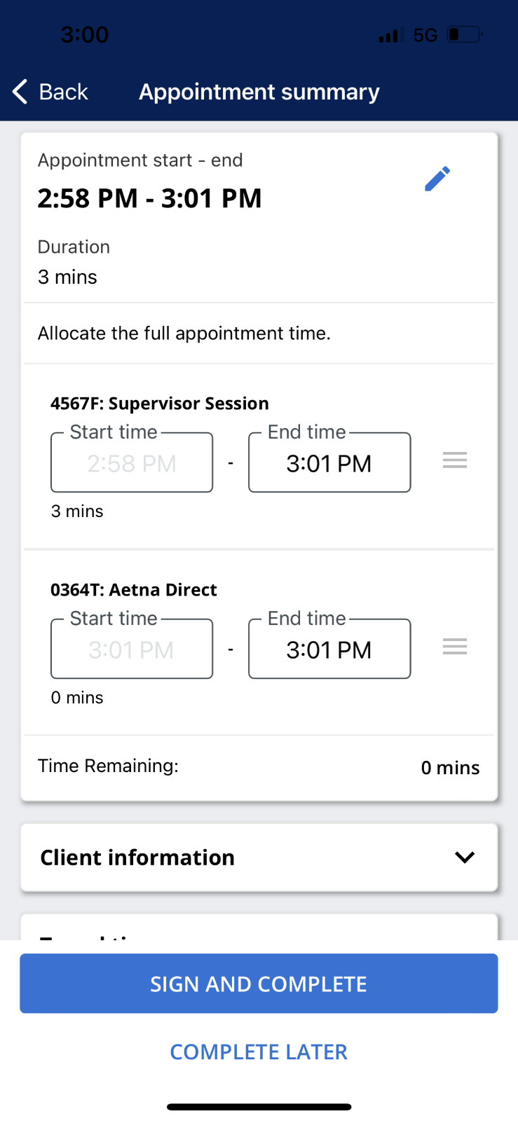 CR Mobile v.4.6: Appointment Details & Appointment Summary Screen ...