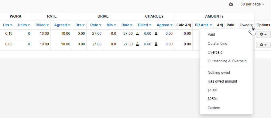 Knowledge: “Owed” Column in the Billing Module