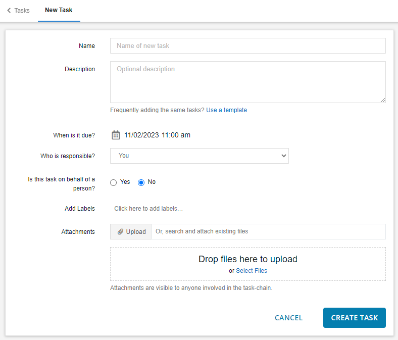 How To: Create a Task Using a Task Template