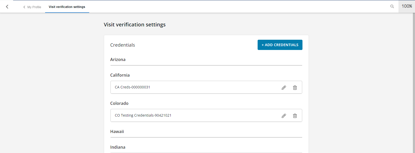 How To: Add Credentials to Visit Verification Settings