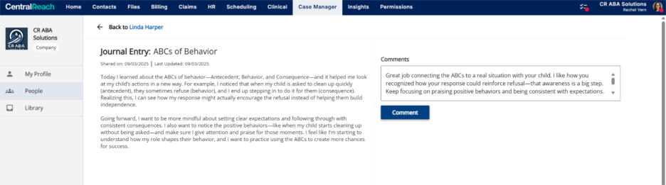 How To: View & Comment on Caregiver Journal Entries in CR CareCompanion