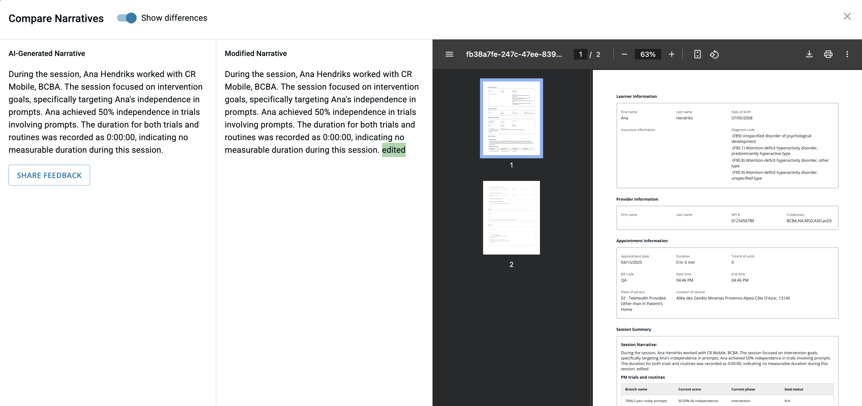 Knowledge: The AI-Assisted Session Narratives Dashboard